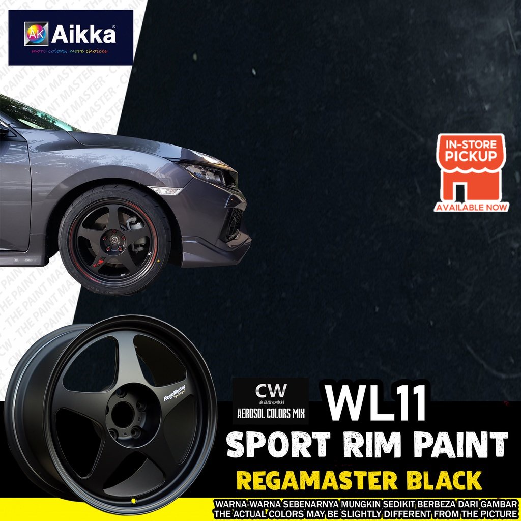[ Regamaster Black Sport Rim Paint WL11 ] Aikka Motor Car Color 400ml ...