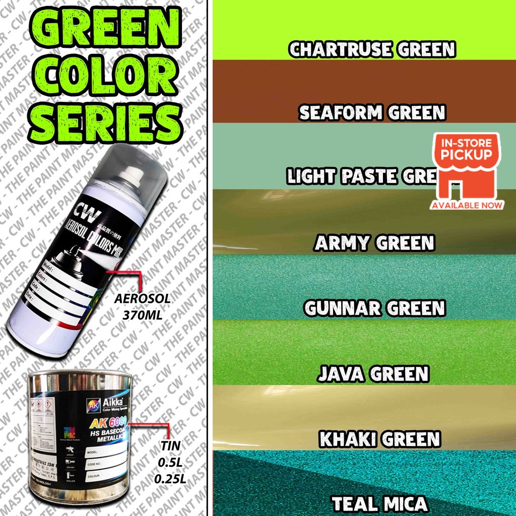 [ Green Color ] Kaler Hijau 2K Bancuh Quality - Solid Green Olive Spray ...