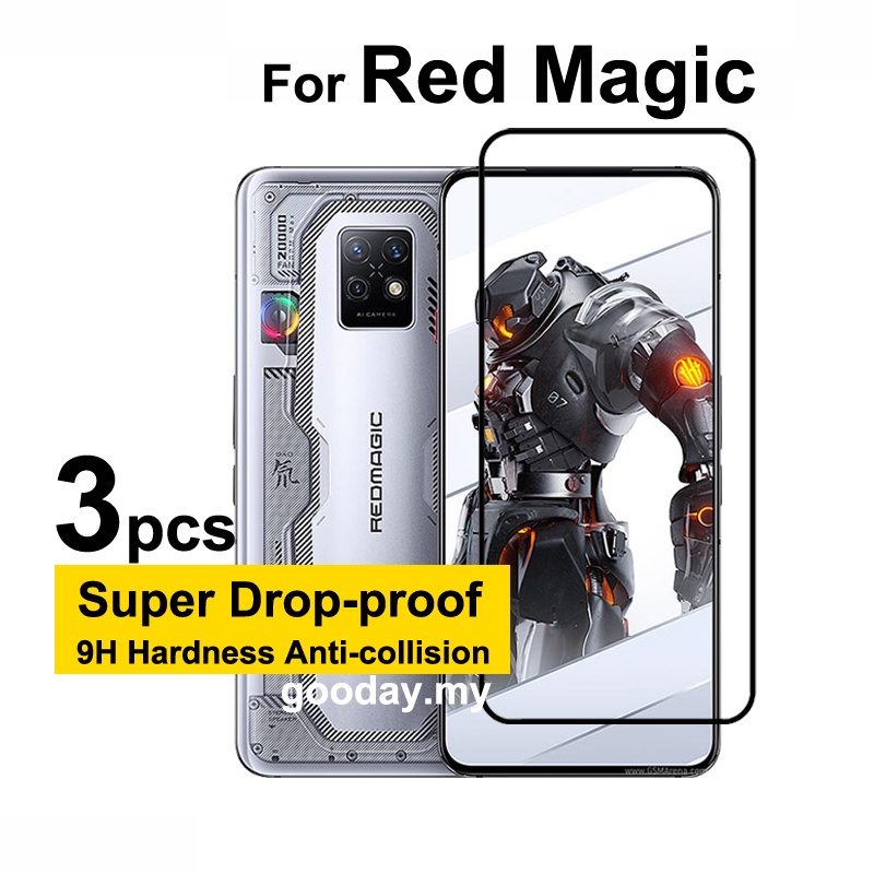 3Pcs Red Magic 7s Pro Tempered Glass 9D Screen Protector For Nubia Red ...
