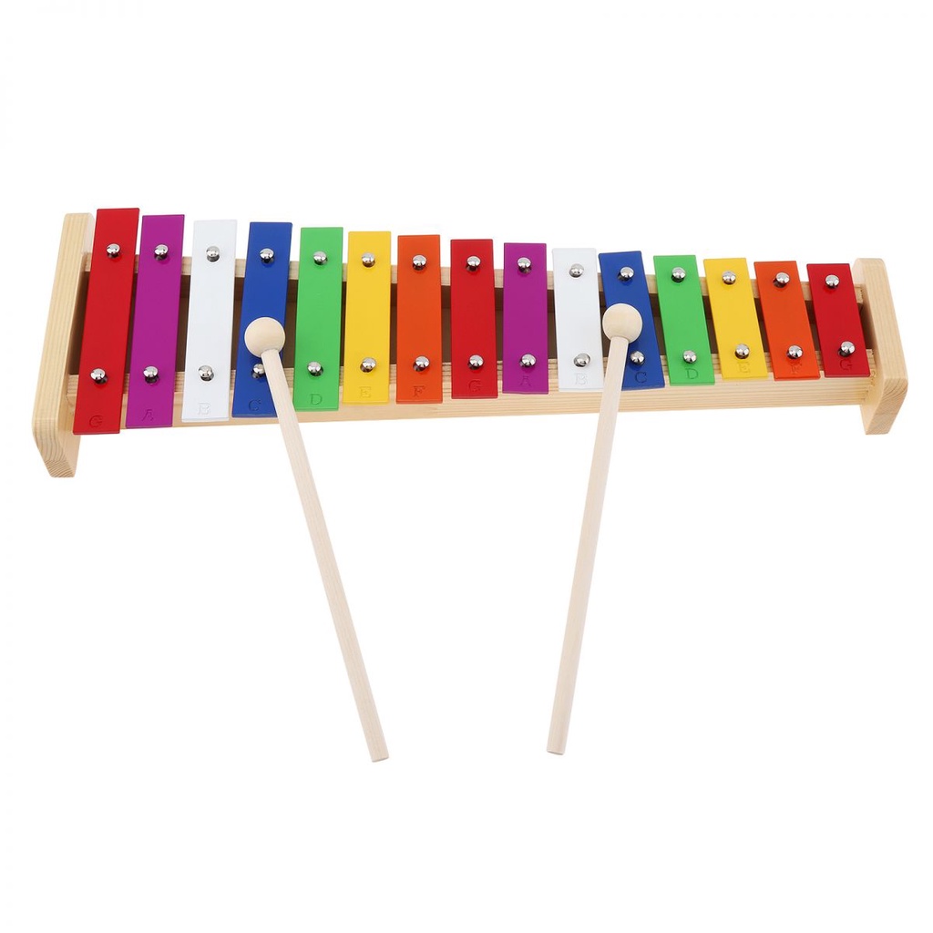 15 Note Orff Music Instrument Kids Wood Xylophone for Educational ...
