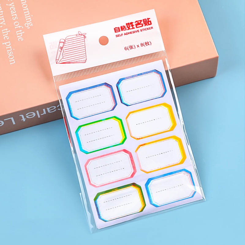 6 Pieces Simple Handwriting Waterproof Name Sticker Student Adhesive ...