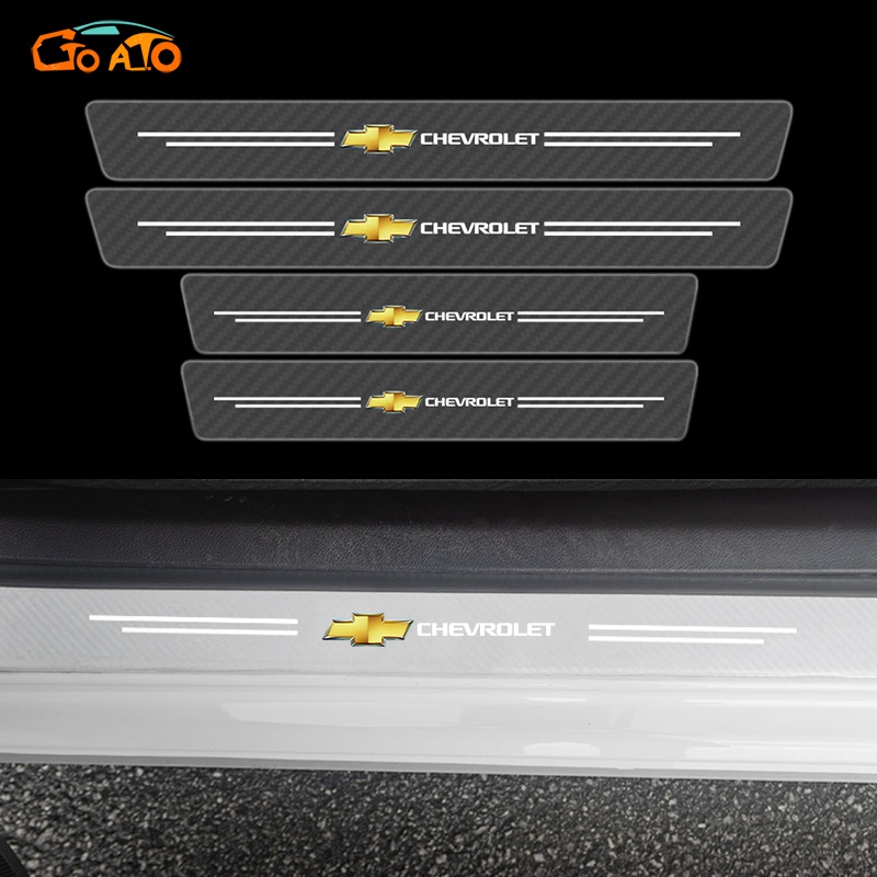 GTIOATO 4PCS Car Sticker Transparent Carbon Fiber Door Sill Protector ...
