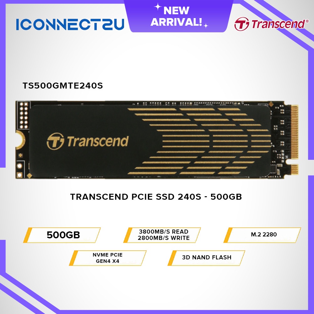 Transcend 500GB 240S NVMe PCle 3D NAND M.2 2280 SSD - TS500GMTE240S | Shopee Malaysia