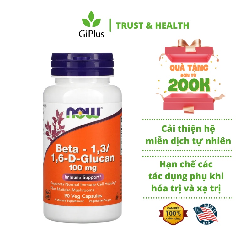 Now Foods Beta Immune System Support Oral Tablets - 1.3 / 1.6 -D-Glucan ...