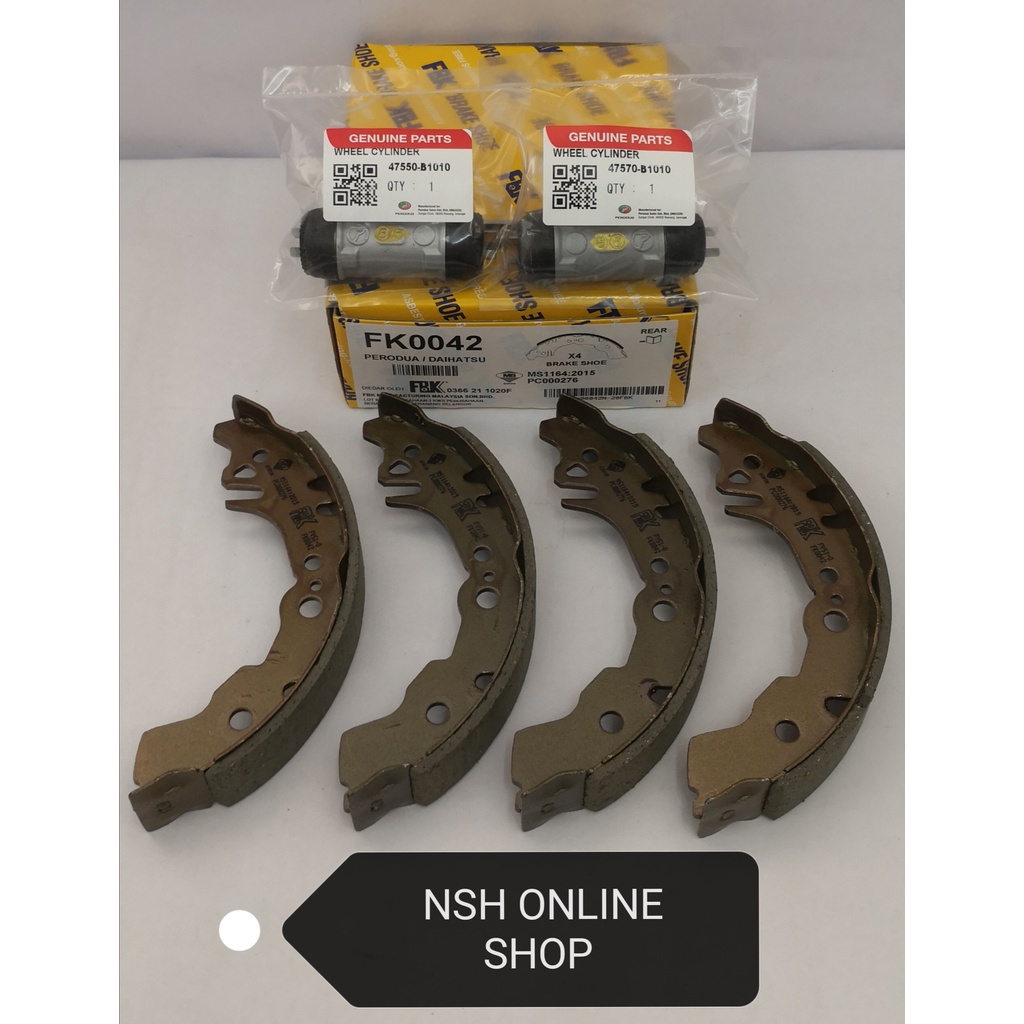 Brake Shoe (FBK)+Brake Pump (OEM) Rear for Perodua Myvi Old & Myvi Lagi ...