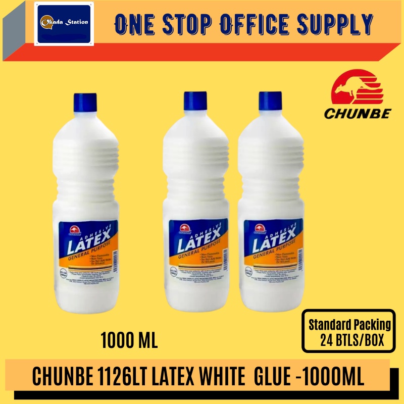 CHUNBE 1000ML WHITE GLUE / 1126LT / LATEX GLUE / Gam Putih / Gam Kraft ...