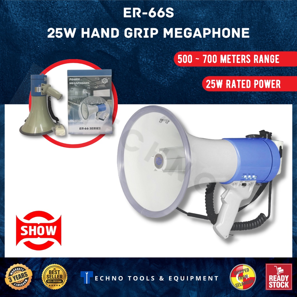 SHOW ER-66S 25W HAND HELD MEGAPHONES / HAILER - Brand New | Shopee Malaysia