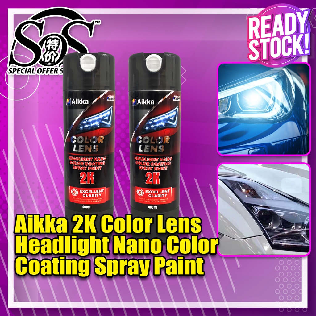 AIKKA Headlamp Color Lens Clear Lampu 2K Aerosol 400ml Tin Spray Lumpu ...