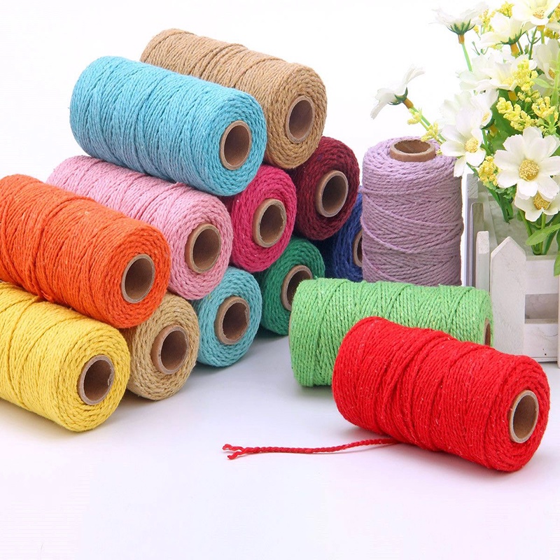 Macrame Cotton Rope 2mm 100m Handmade ColorFor Gift Packaging Thread ...
