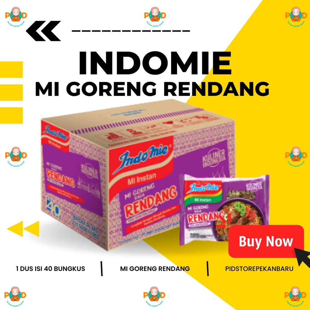 1 Box Contains 40 Packs Of INDOMIE MI Fried RENDANG/1 Cardboard Of ...