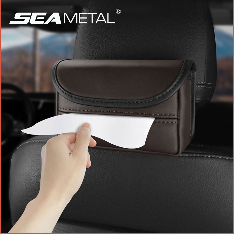SEAMETAL Car Tissue Box Leather Tissue Holder Automobile Tissue Boxes ...