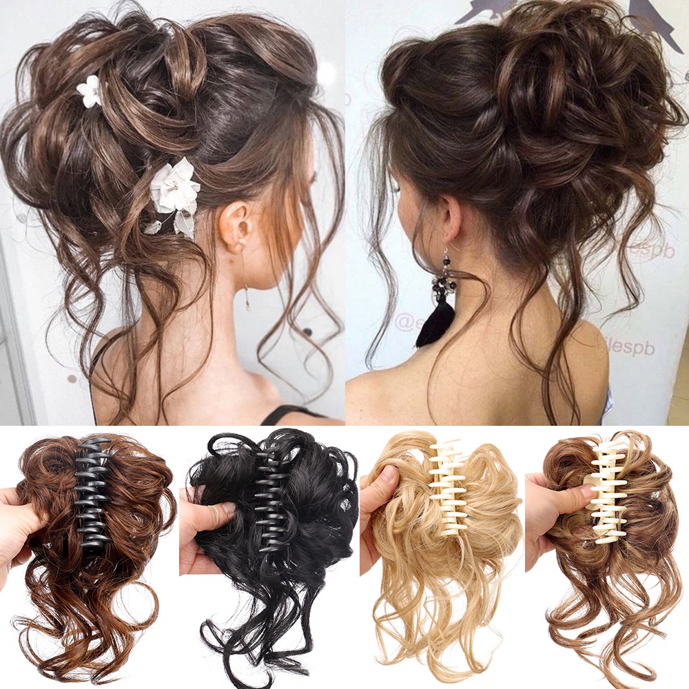 Synthetic Hair Clip Messy Curly hair wigs for women Bun Claw Extension ...