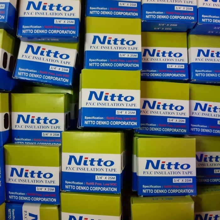 HITAM Nitto ORIGINAL ELECTRICAL INSULATION Tape Black PVC cable nito 3/ ...