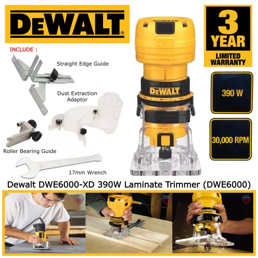 Dewalt DCW600N-KJ 1/4" & 8mm 18V Brushless Cordless Router ( Bare Unit ...