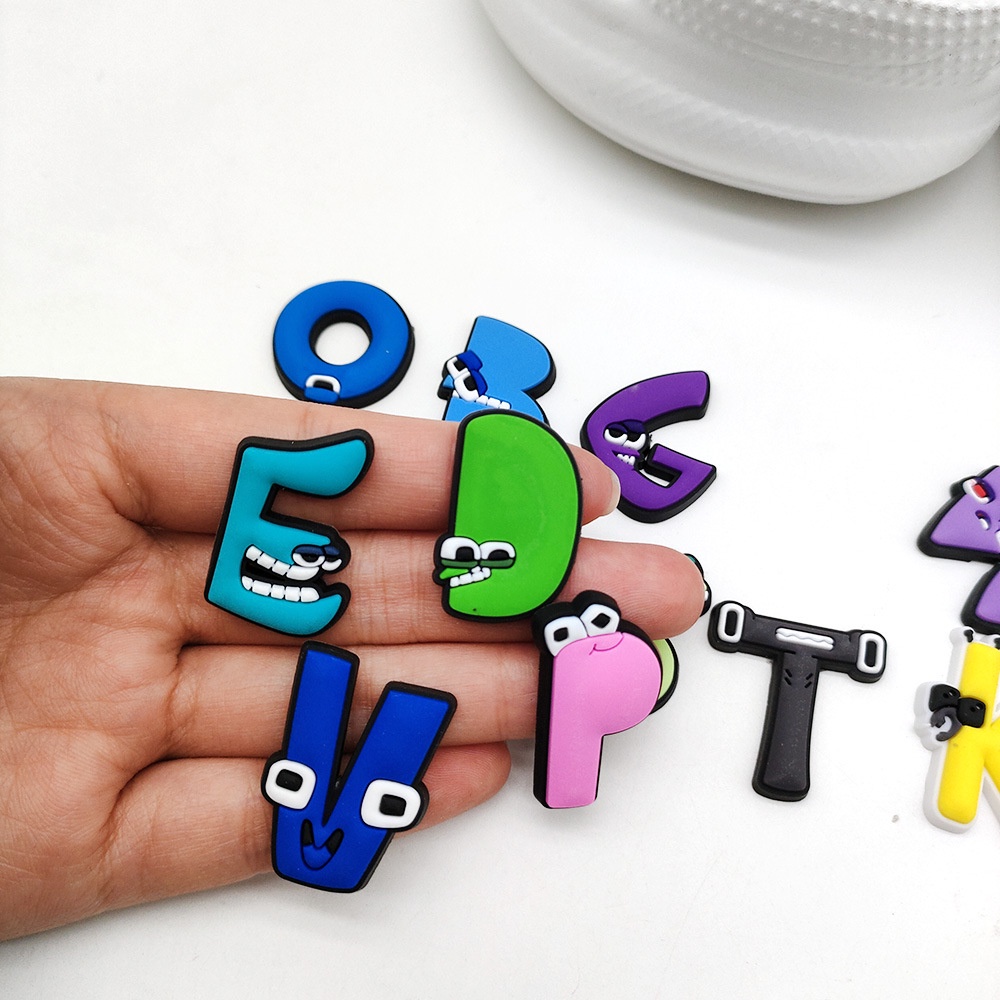 Cartoon Alphabet Lore Jibbits for Croc Letters Jibitz Charm Color ...
