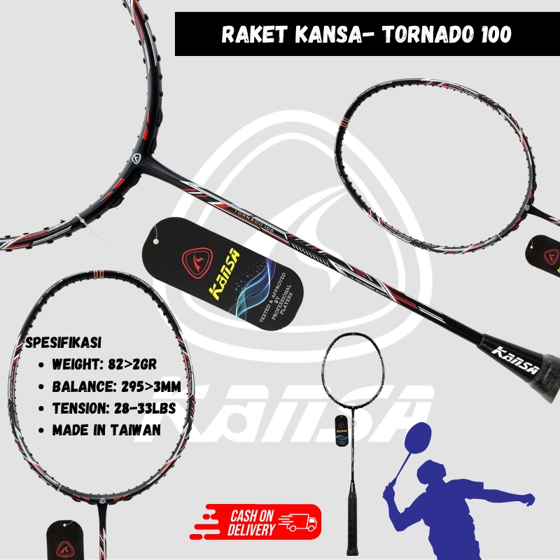 Original Kansa Tornado 100 200 300 32lbs badminton racket | Shopee Malaysia