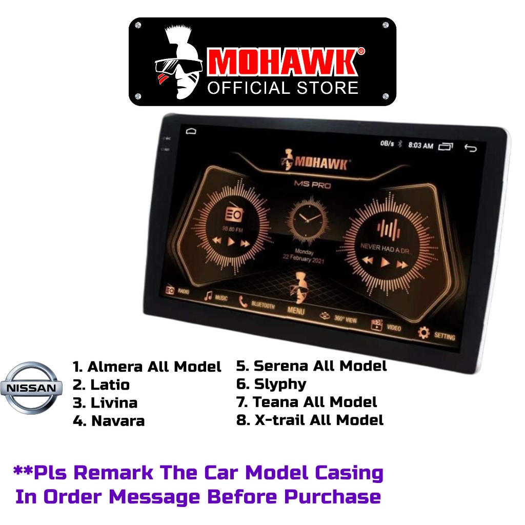 Mohawk MS PRO Series 2K Resolution 4+64GB QLED Car Android Player Plug ...