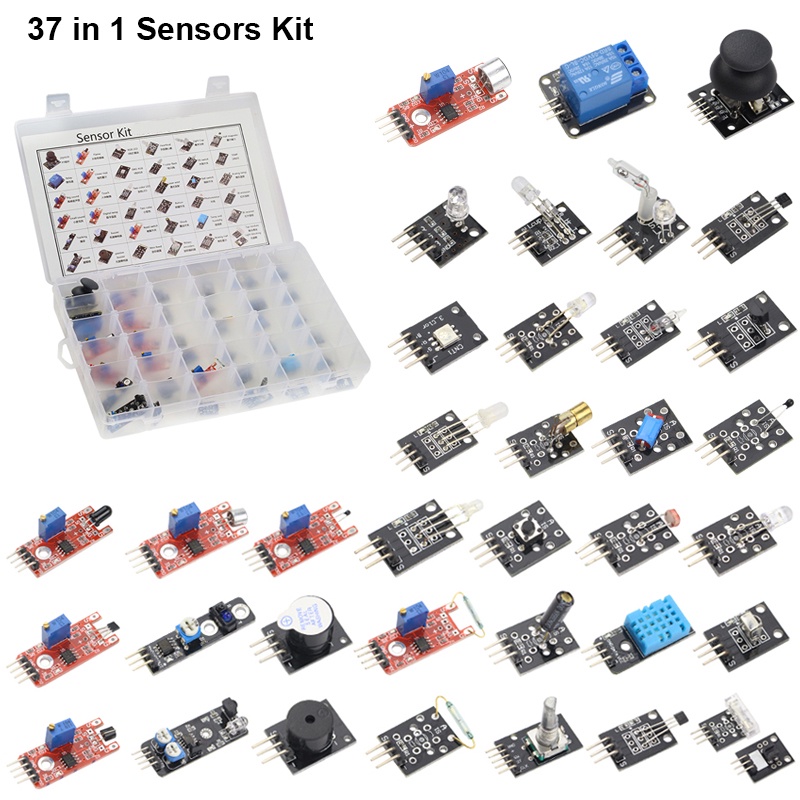 37 in 1 Sensor Kit Starters Kit for UNO R3 for MEGA 2560 Raspberry Pi Pico W ESP32 Optional ...