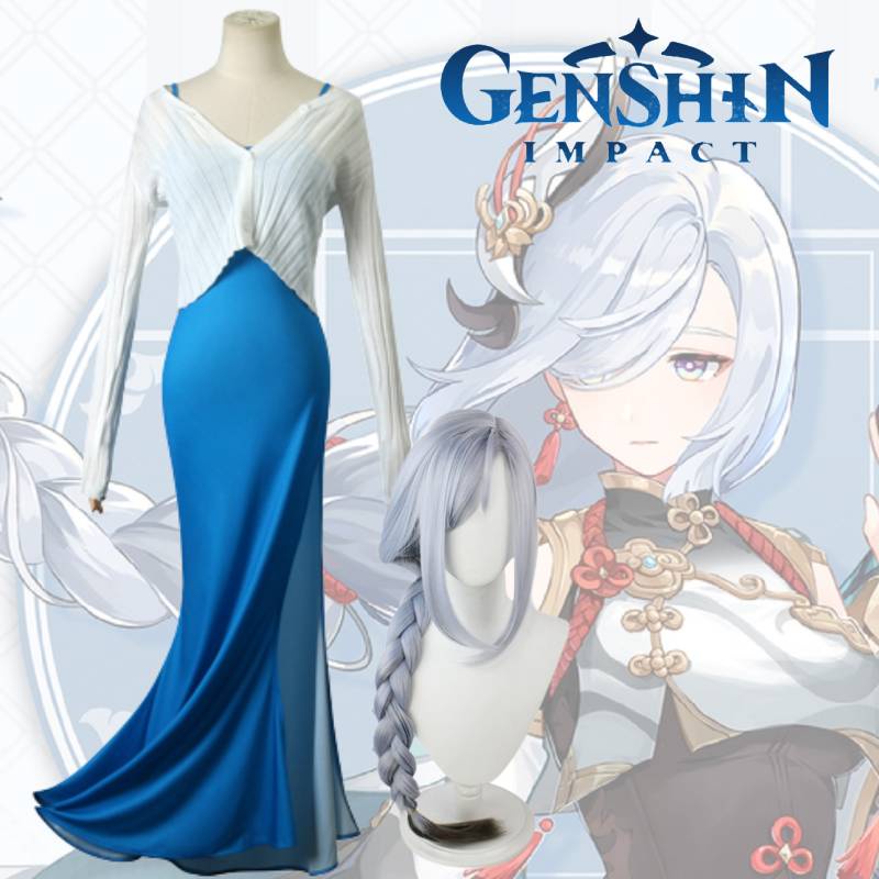 Halloween Genshin Impact Shenhe Outfits Fancy Costume Cartoon Game ...