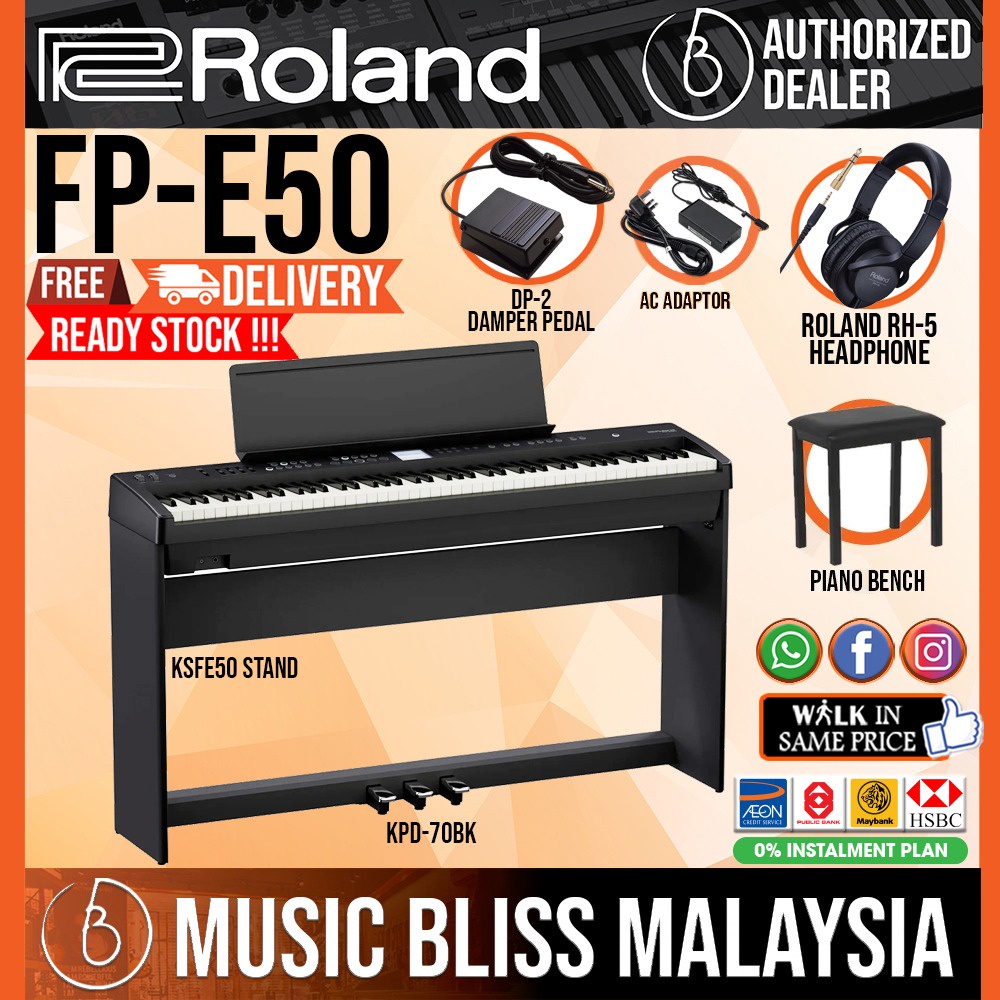 Roland FP-E50 88-key Digital Piano Home Package - Black (FPE50) | Shopee Malaysia