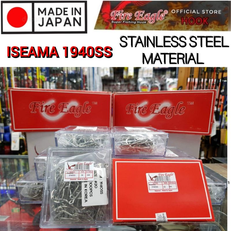 (MADE IN JAPAN) 100PCS/BOX MATA KAIL STAINLESS STEEL FIRE EAGLE ISEAMA 1940SS SUPER SHARP ...