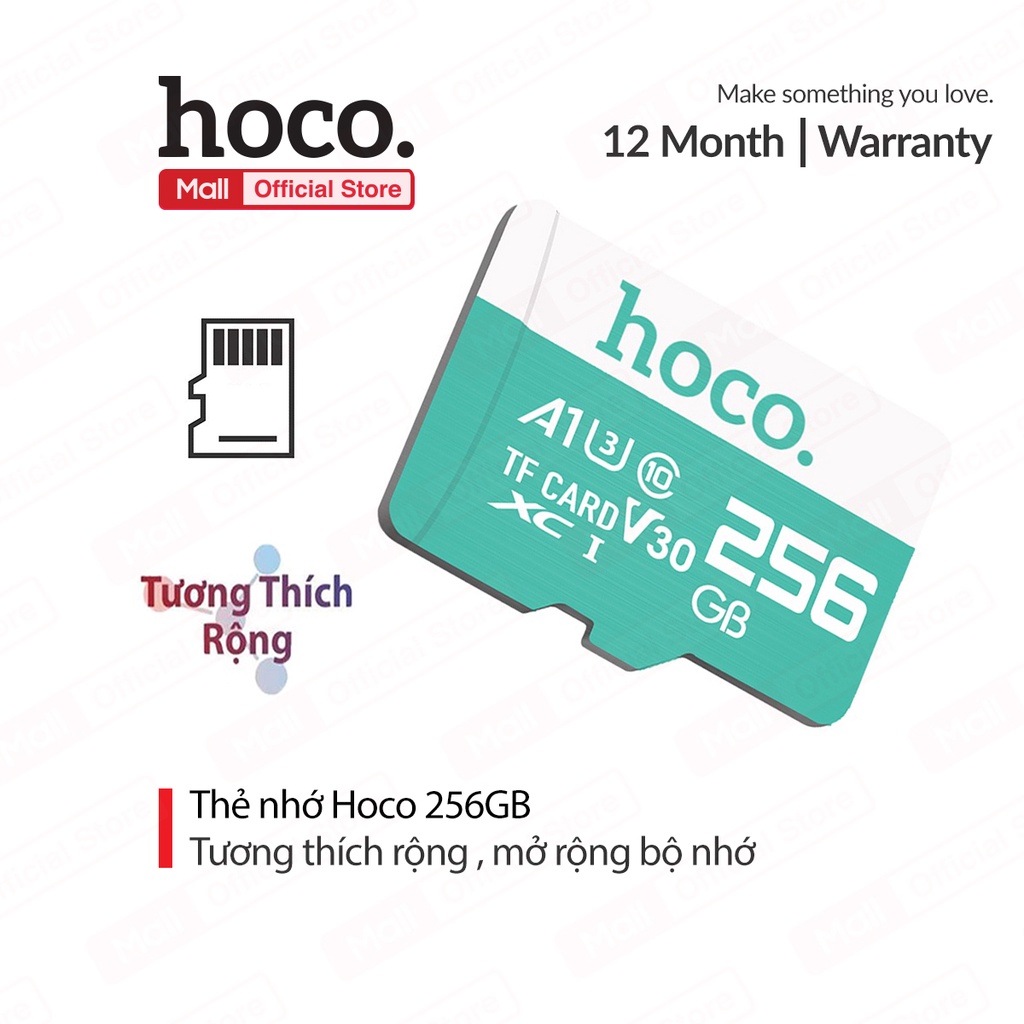 Hoco TF micro-SD 256GB memory card possesses class 10 card standard with high transmission speed ...