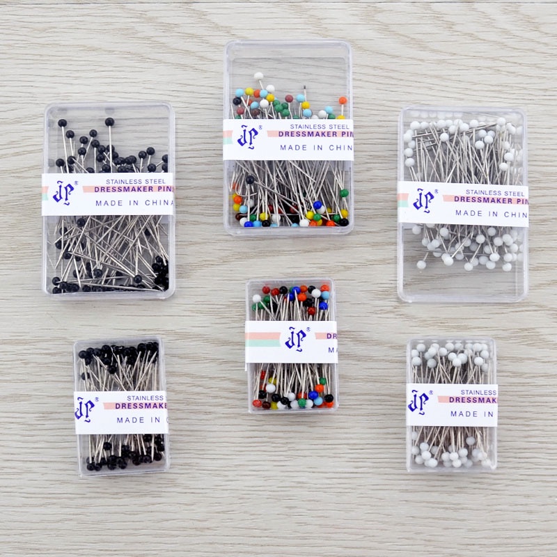 100PCS Pin Berwarna Kepala Kaca Pin Selendang Jarum Mutiara | Shopee ...