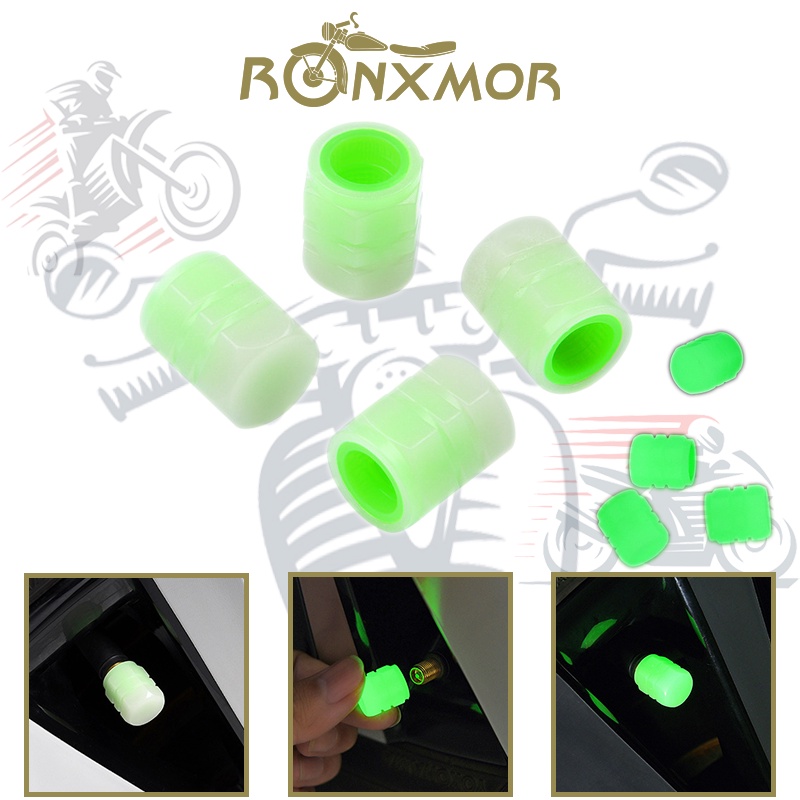 RONXMOR 1PC Motorcycle E-bike Car Luminous Valve Cap Automobile Tyre ...
