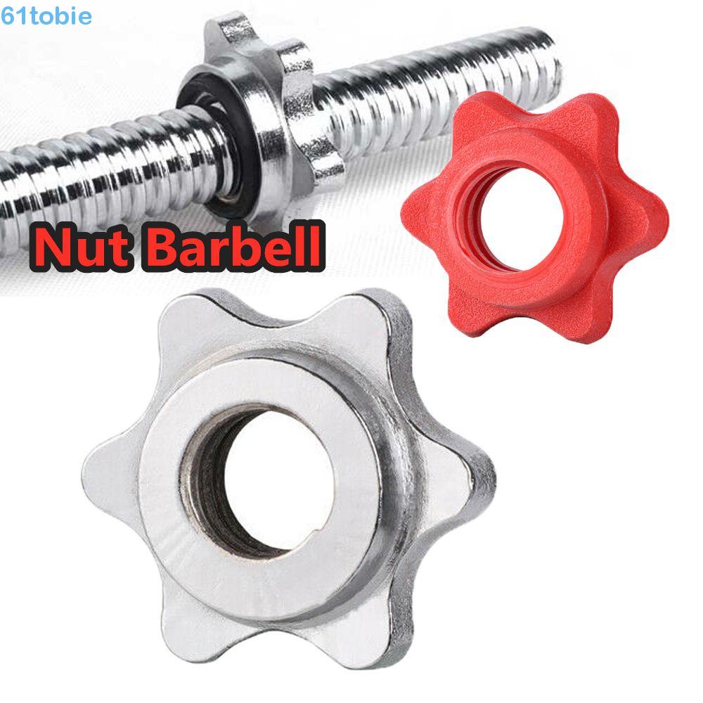 TOBIE Dumbell Nut Anti-slip Solid Steel Clamps Dumbell Weight Lifting ...