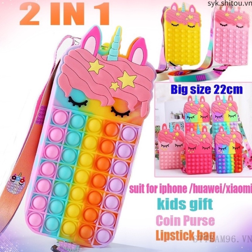 LOCAL Pop it Backpack Rainbow unicorn bag Big Bubble Sensory pop it ...