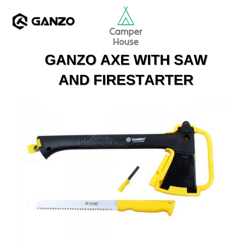 [Ready Stock] Ganzo Axe with Saw and Fire Starter FSA01-YE (Khemah ...