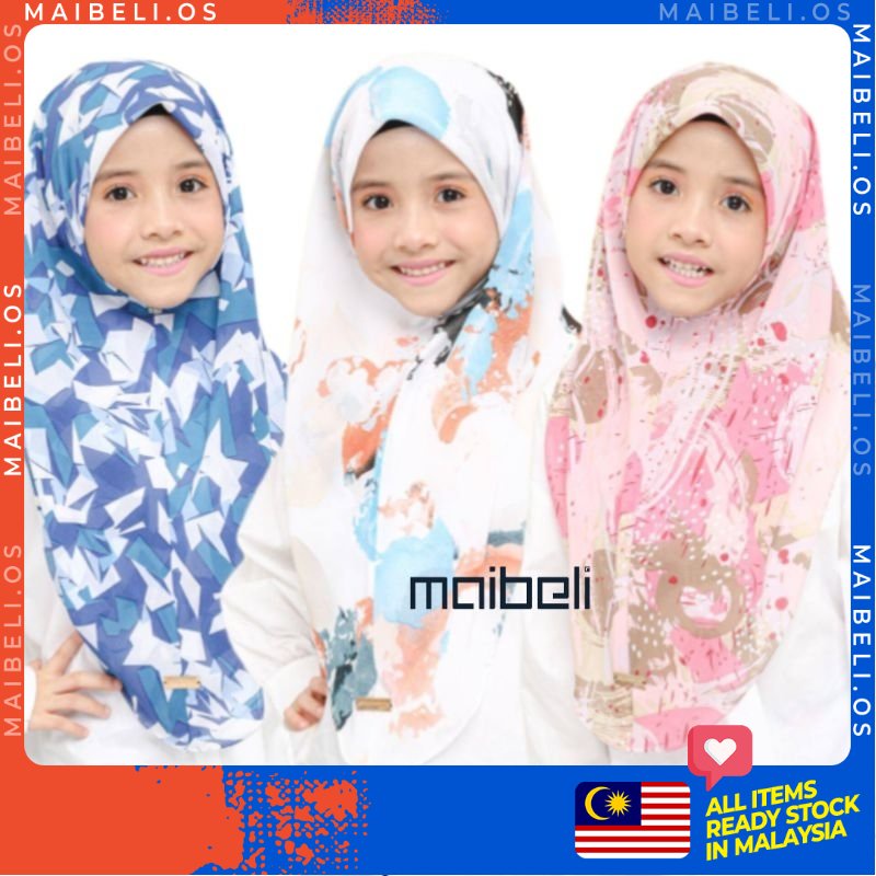 Instant Bawal Taya Beads Printed Floral Bunga Anak | Tudung Kanak-kanak ...