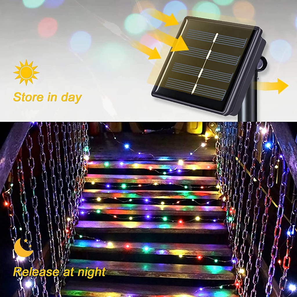 Lampu Raya LED Solar Light Twinkle Starry String Copper Wire Light 8 ...