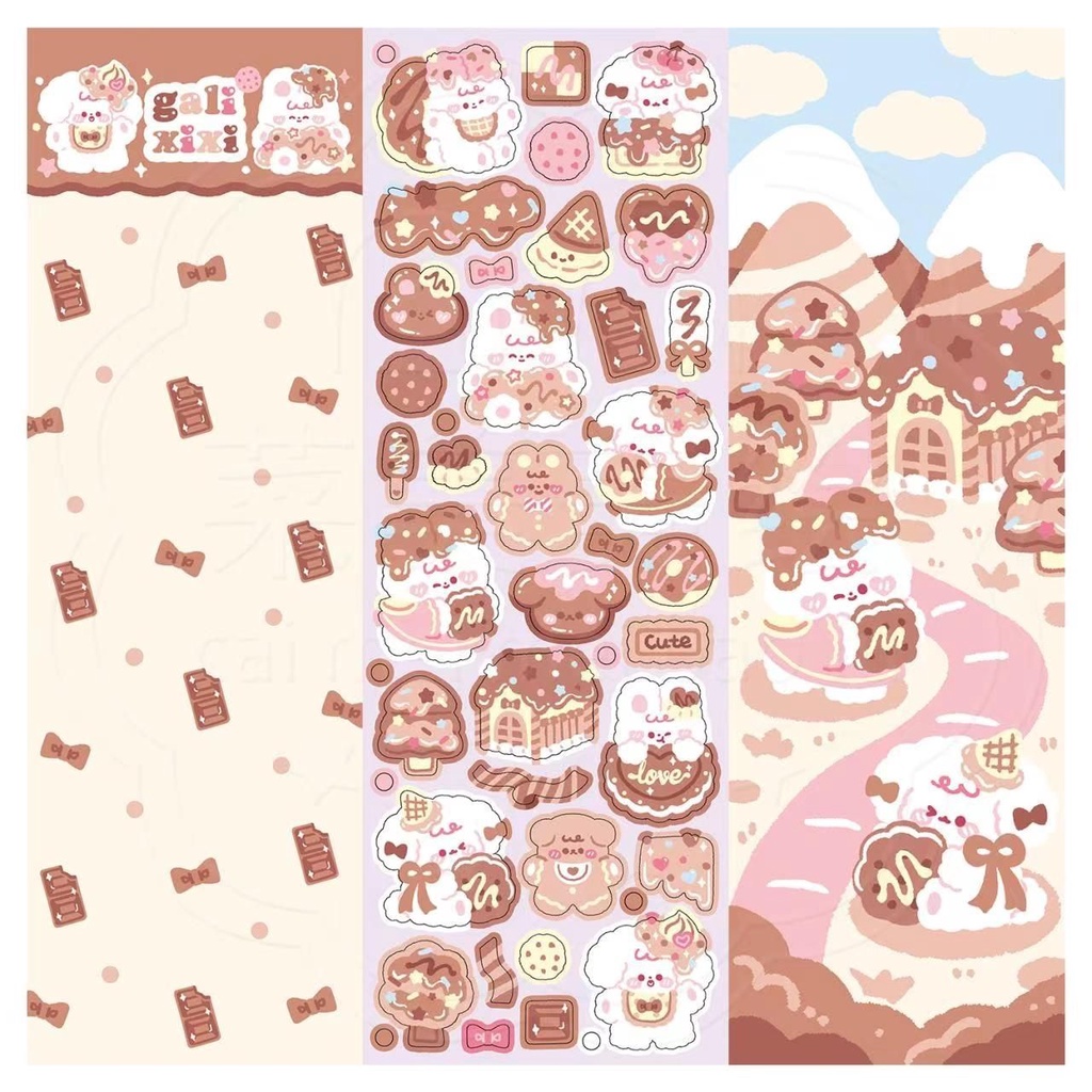 GaLiCiCi Original Curly Rabbit Dog Series Sticker/Domestic Cute ...