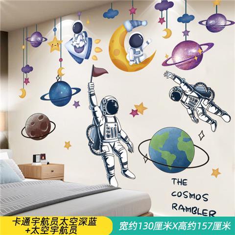 Muka dinding aksesori stiker angkasawan dinding stiker angkasa planet ...
