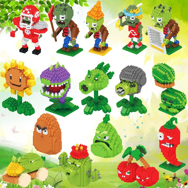 [18 Styles] Plants Vs. Zombies Compatible With Lego Diamond Particles ...