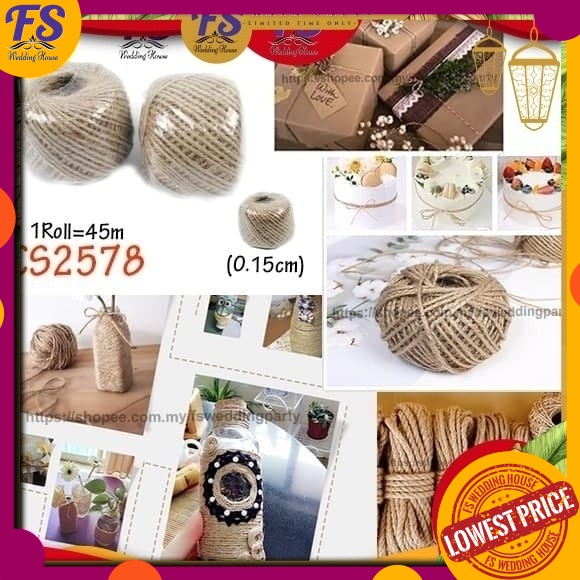 PEMBORONG/Natural tali guni tali jute hemp rope/ CS2578麻绳DIY手工编织材料 ...
