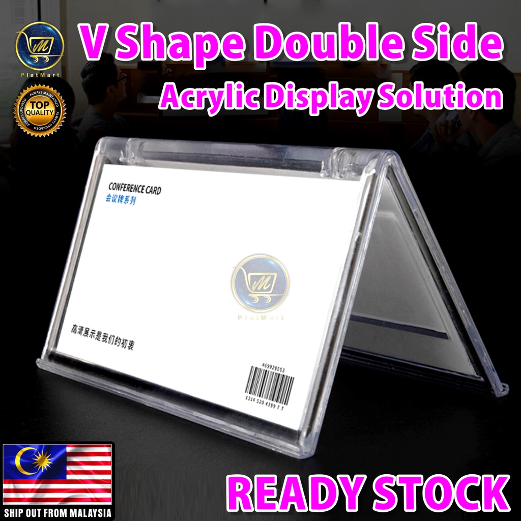 PlatMart - [READY STOCK] Double Side Display Card Holder, Desk Label V ...