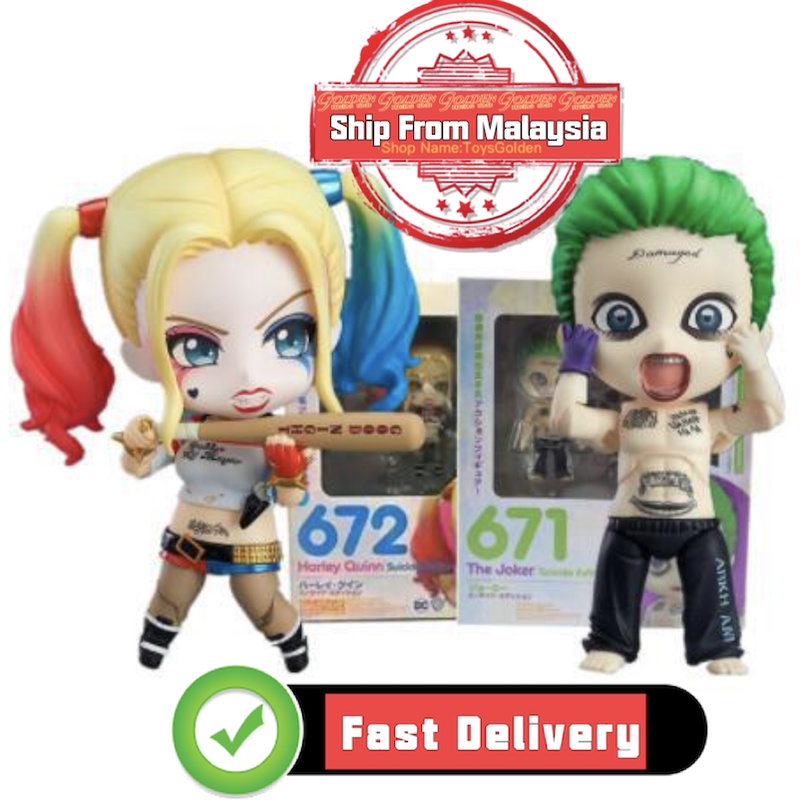 The Joker 671 Harley Quinn 672 Nendoroid Change Face Action Figure 10cm ...