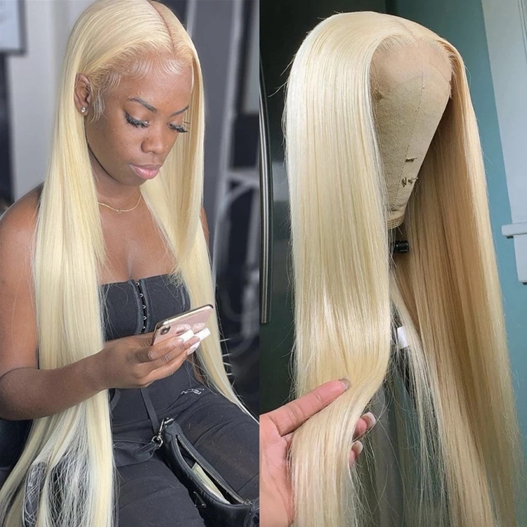 Keratin Alignment Brazilian Platinum Blonde Lace Front Wig, Lace Blonde ...