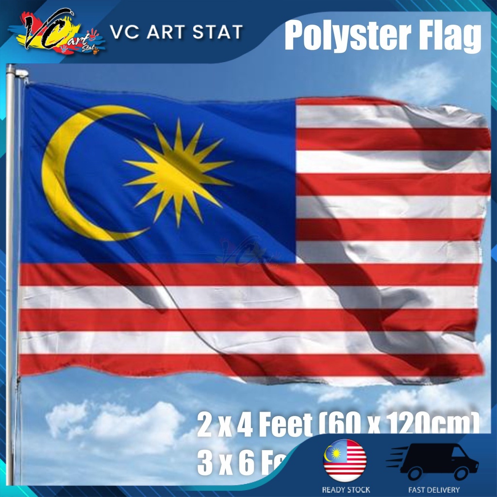 Malaysia Flag Waterproof Polyster Bendera Gantung 2x4 3x6 2x8 Economy ...