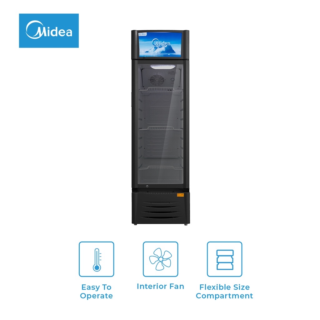 Midea 211L Showcase Chiller / Cake Chiller / Upright Showcase / Display ...