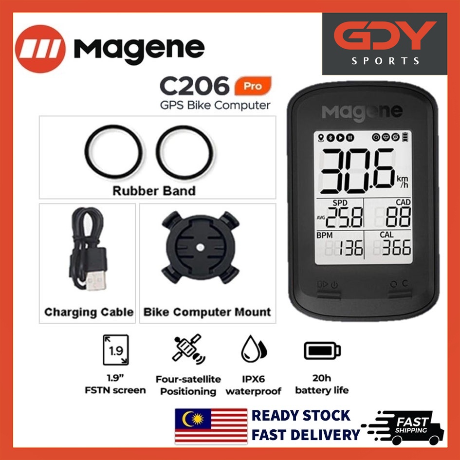 GDYSPORTS [Magene] C206 Pro Bike Computer Wireless GPS Speedometer ...