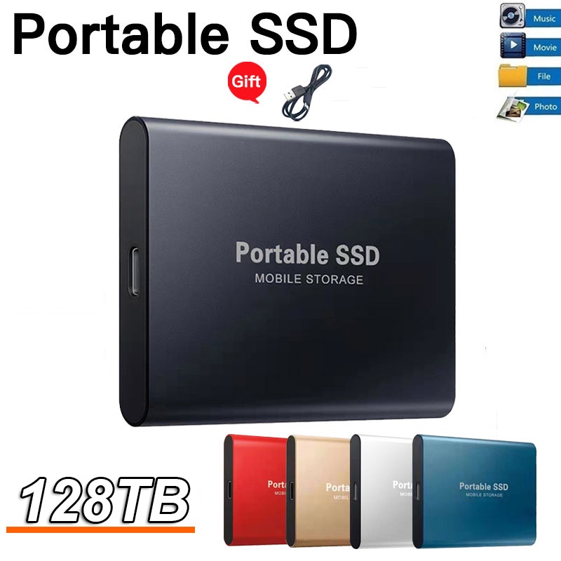 Portable SSD Type-C USB 3.1 8TB 16TB 30TB 60tb 128tb SSD Hard Drive 1tb ...