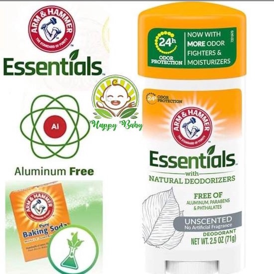 Arm & Hammer, Essentials Natural Deodorant, Unscented, 2.5 oz (71 g) | Shopee Malaysia