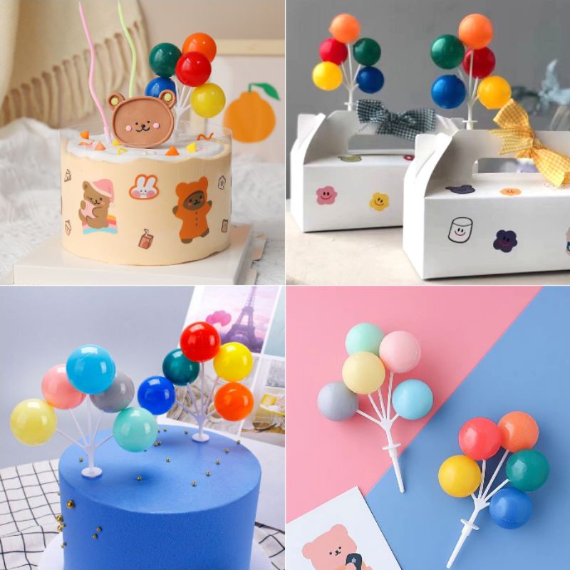 Balloon TOPPER CAKE DECORATION BALL TOPPER SET COLORFUL CLOUD CAKE ...