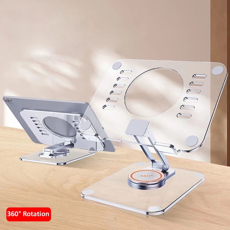 New Foldable Tablet Transparent Acrylic Bracket Stand 360° Rotation ...