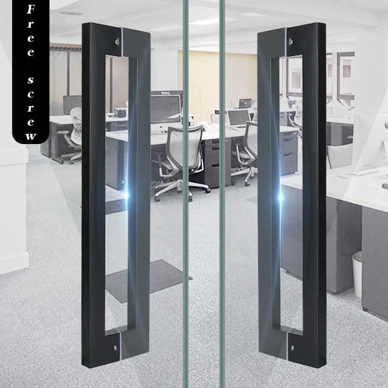 Stainless steel pull push handle tempered Glass c handle door handle ...