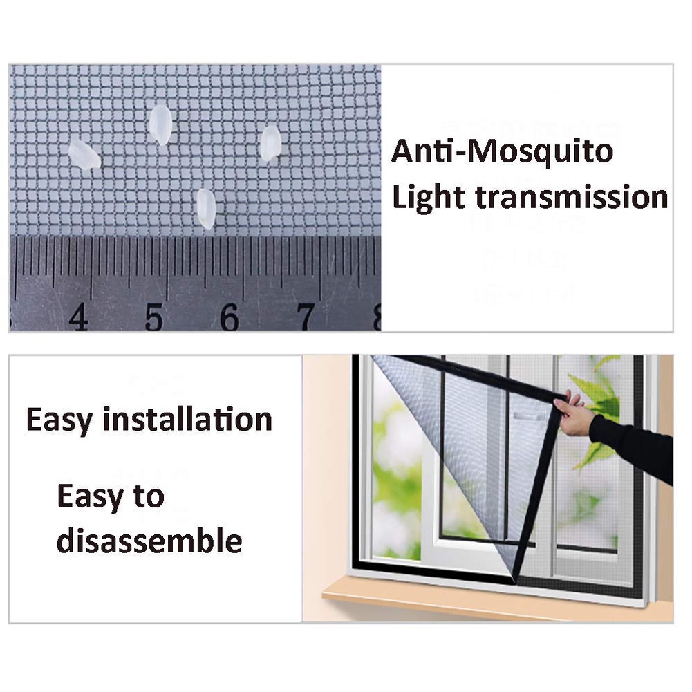 Gray Fiberglass Window Screen Netting Mesh DIY Self-Adhesive Window Net ...