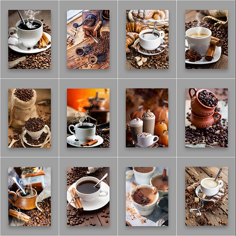 Coffee Canvas Painting Coffee Latte Posters Bars Kitchen Wall Prints ...